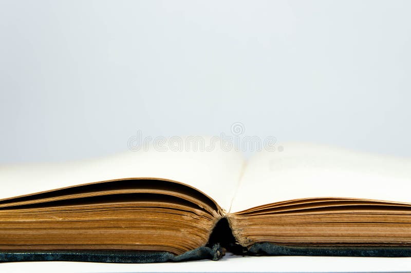Empty, Old, Yellow Opened Book Pages Stock Image - Image of open ...