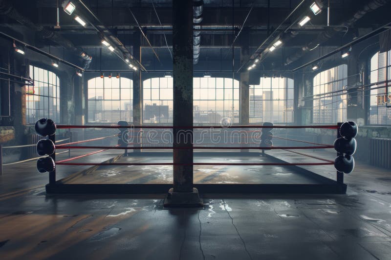 Olympic Boxing Ring Awaits Next Match Stock Illustration - Illustration ...