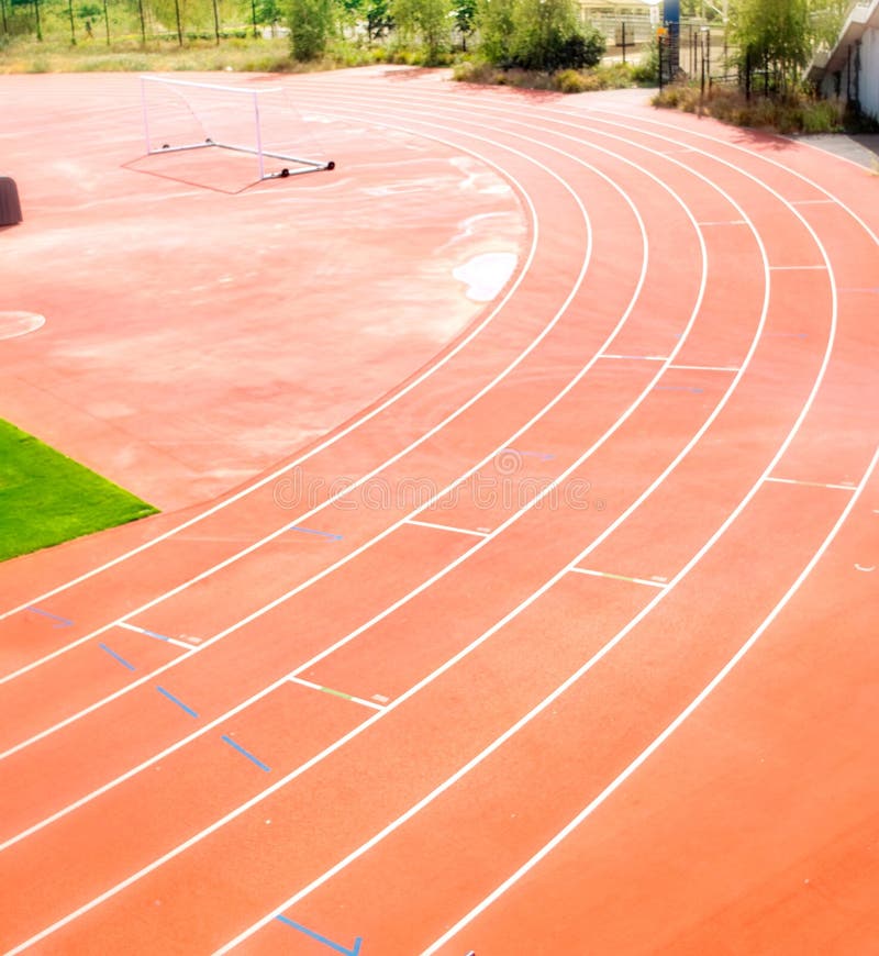 Empty Olympic Style Running Track for Athletics Stock Photo - Image of ...