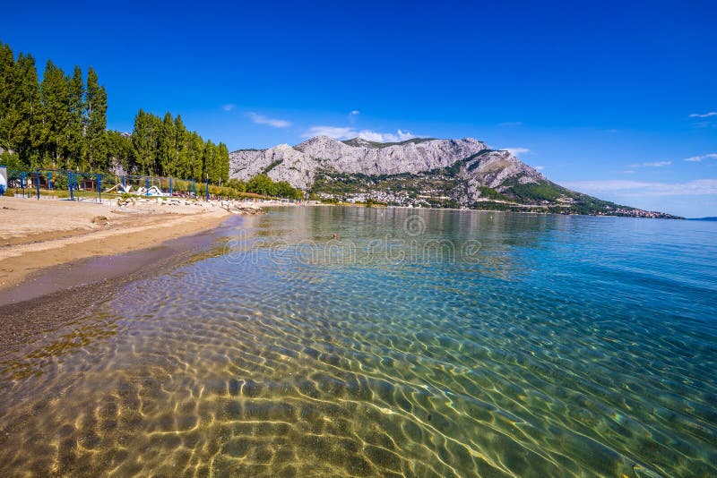 Empty Omis Beach - Dalmatia, Croatia Stock Photo - Image of ...