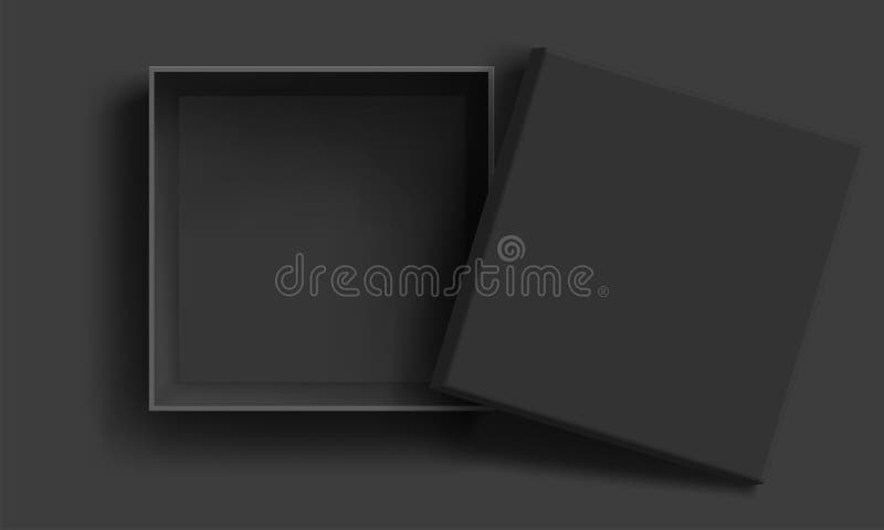 Empty Open Black Cardboard Box Stock Vector - Illustration of vector ...