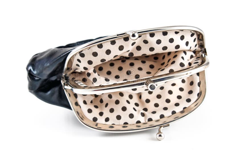 Empty open black purse stock image. Image of modern, beautiful - 29448605