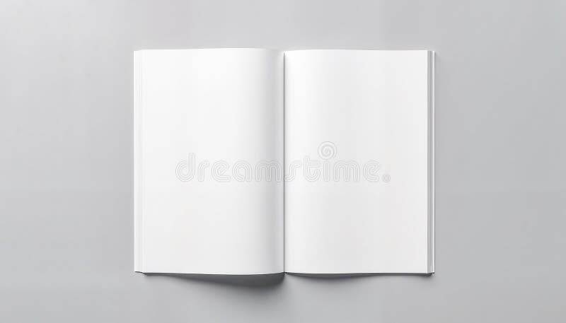 Empty Open Book on a Gray Background for Mockup and Design Purposes ...