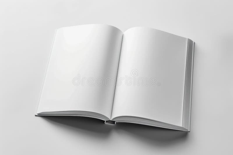 Empty Open Book Isolated on White Background. 3d Illustration Stock ...