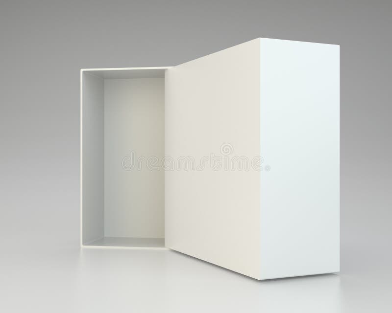 Empty Open Cardboard Isolated on White Background Stock Illustration ...