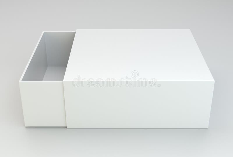 Empty Open Box Isolated on White Background. Stock Illustration ...