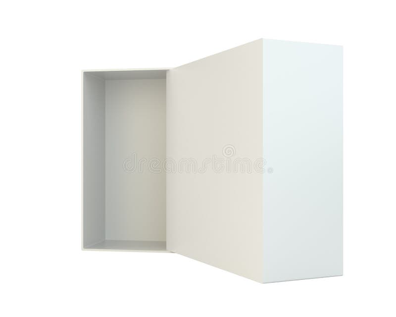 Empty Open Box Isolated on White Background Stock Illustration ...