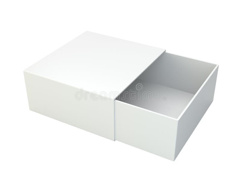 Empty Open Box Isolated on White Background. Stock Illustration ...