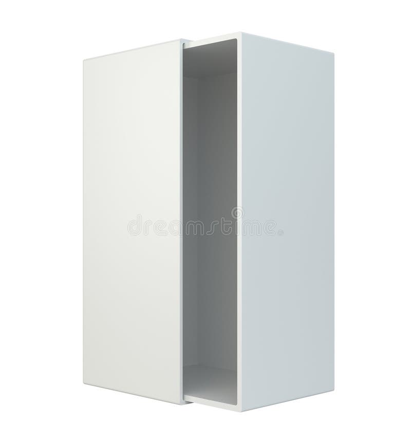 Empty Open Box Isolated on White Background. Stock Illustration ...