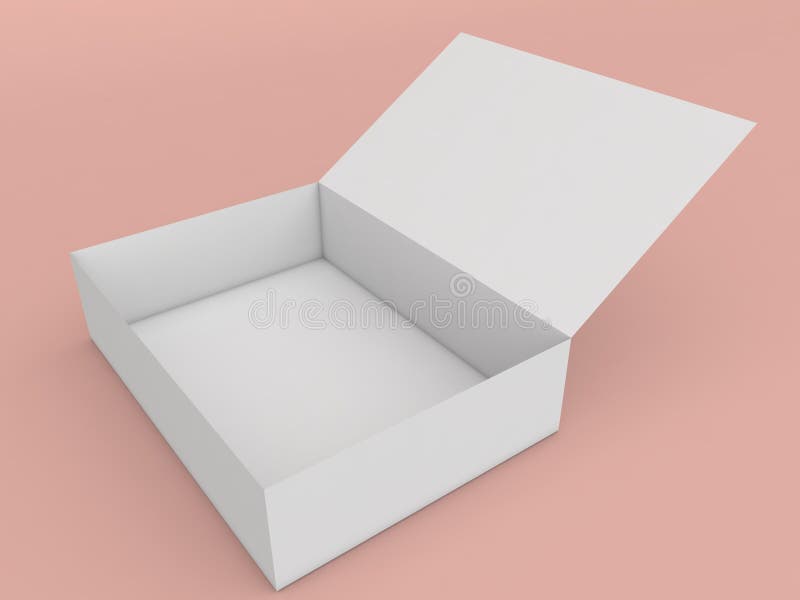 Empty Open Box on a Orange Background. Stock Illustration ...