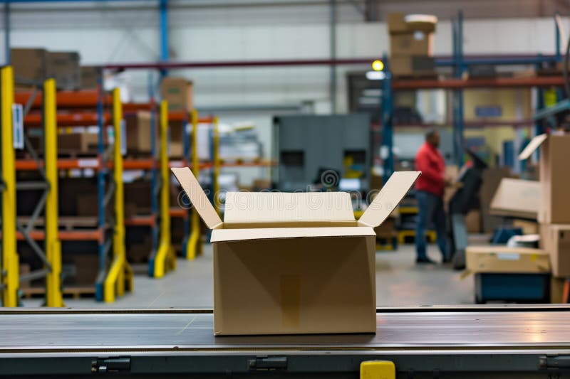 Empty Open Box on Warehouse Workers Workstation Stock Image - Image of ...