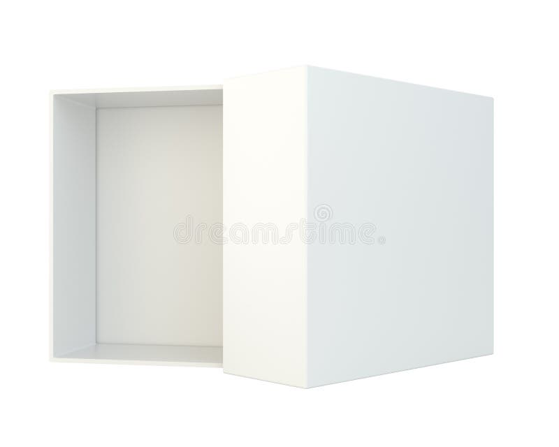 Empty Open Cardboard Isolated on White Background Stock Illustration ...
