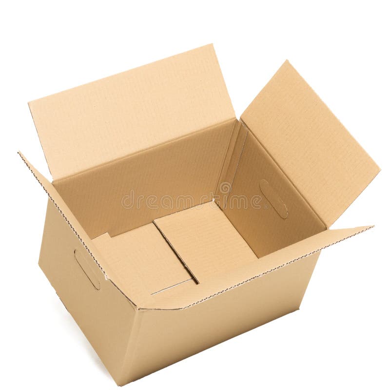 Empty and Open Box on the White Background Stock Photo - Image of ...