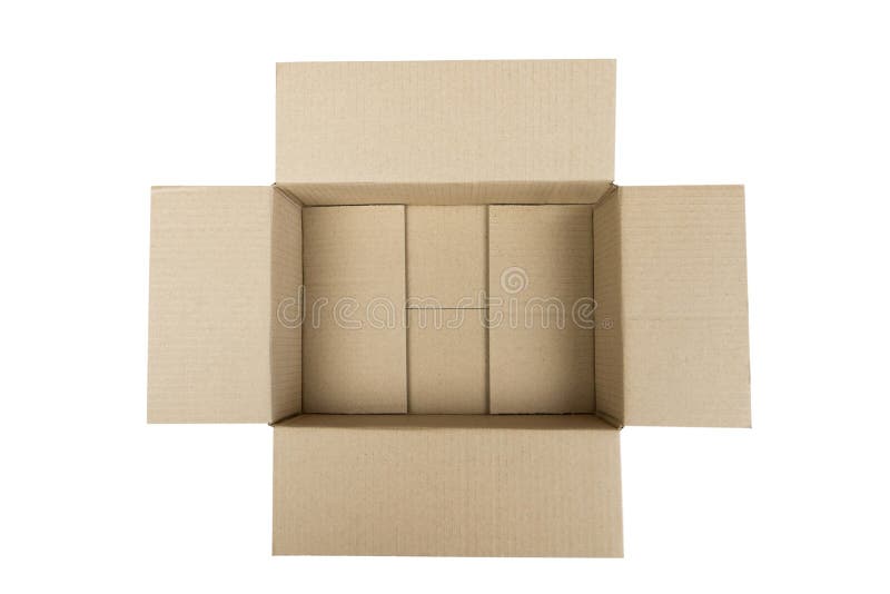 Empty Open Box on a White Background. Stock Image - Image of courier ...