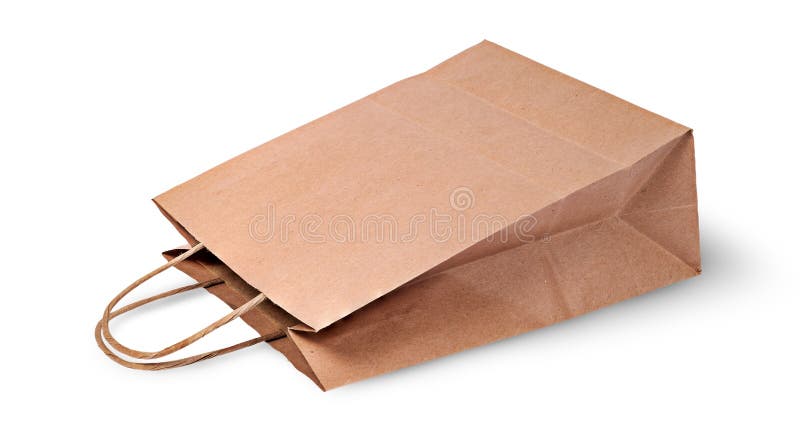 Empty Open Brown Paper Bag for Food Vertically Stock Photo - Image of ...