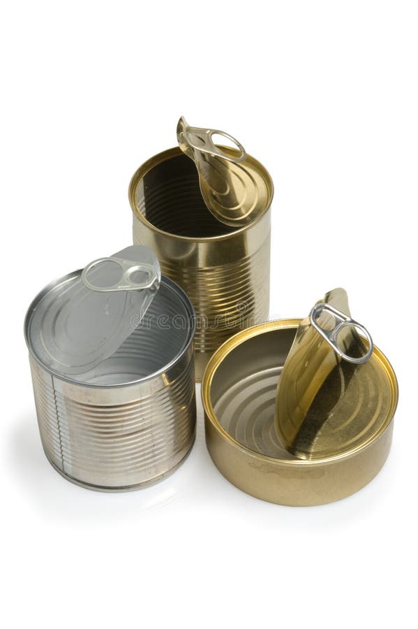 Open empty tin cans stock photo. Image of metal, container - 10700944