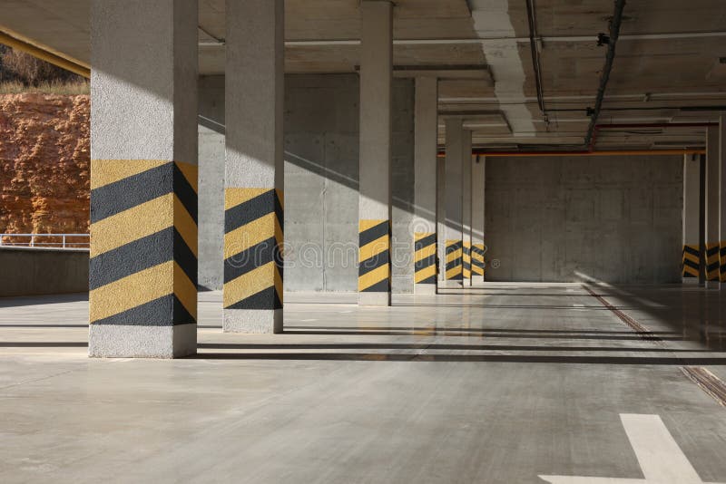 Empty Open Car Parking Garage on Sunny Day Stock Photo - Image of space ...