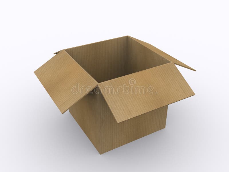 Empty, open cardboard box stock illustration. Illustration of packing ...