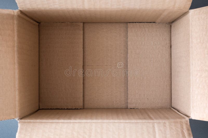 Empty Open Cardboard Box, Inside View. Close Up Stock Image - Image of ...