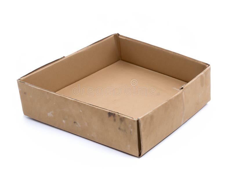 Empty Open Cardboard Box Isolated on White Background Stock Image ...