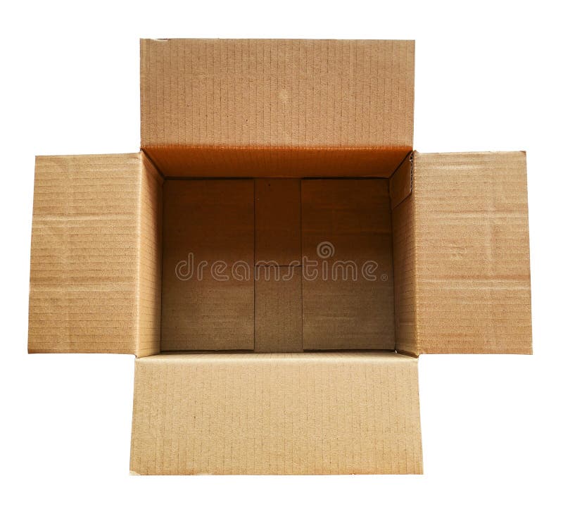 Empty Open Cardboard Box Isolated on White, Perfect for Shipping ...