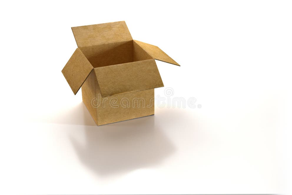 Empty Open Cardboard Box with No Labels Stock Illustration ...