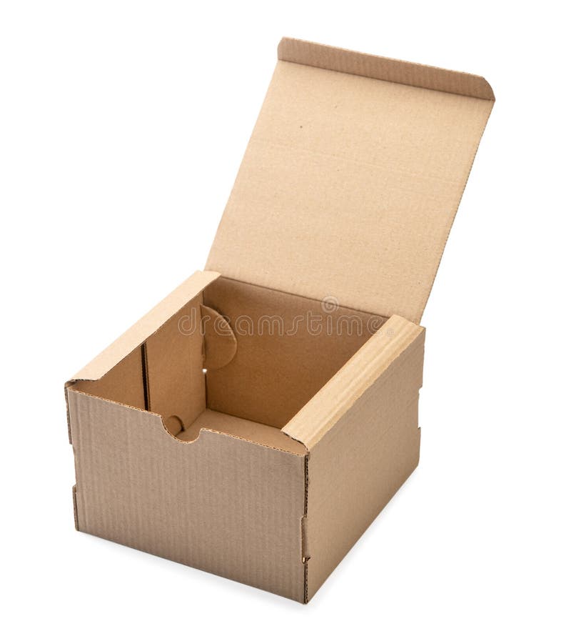 Empty Open Cardboard Box. Postal and Transport Packaging Isolated on a ...