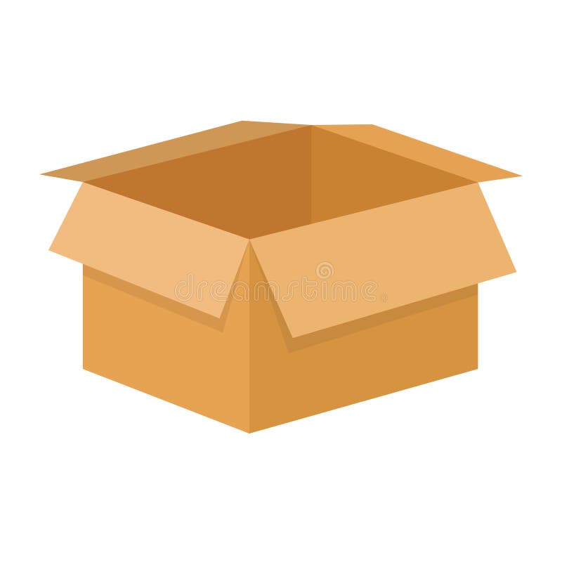 Empty Open Cardboard Box, Vector Illustration Stock Vector ...