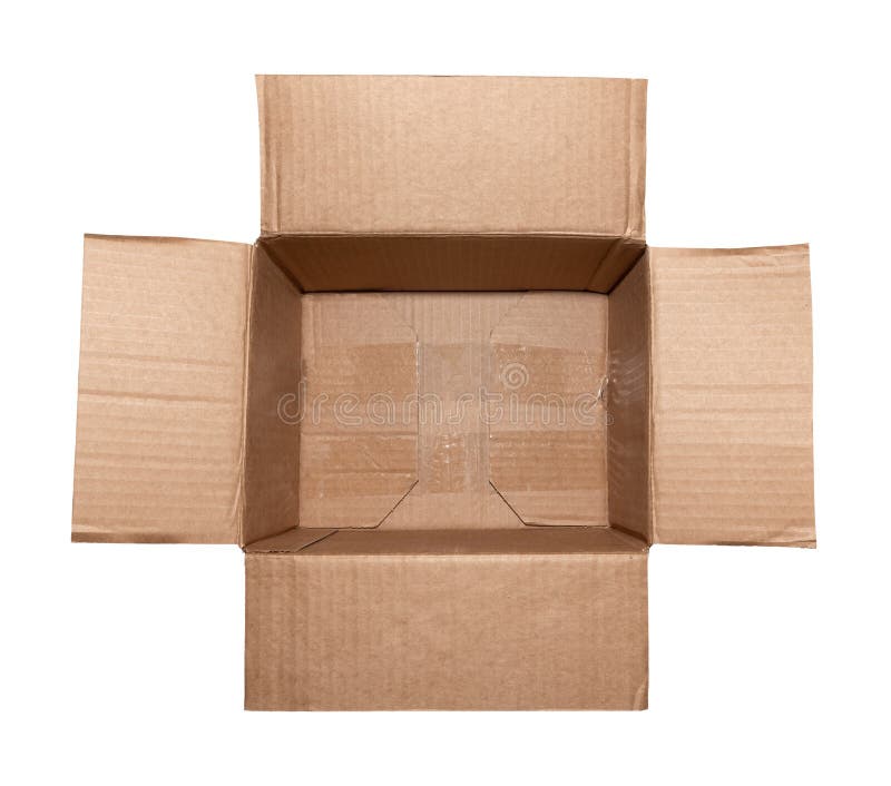 Empty Open Cardboard Box on a White Background. Package Stock Photo ...