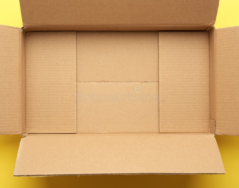 Open Cardboard Rectangular Box Made of Corrugated Brown Paper Stock ...