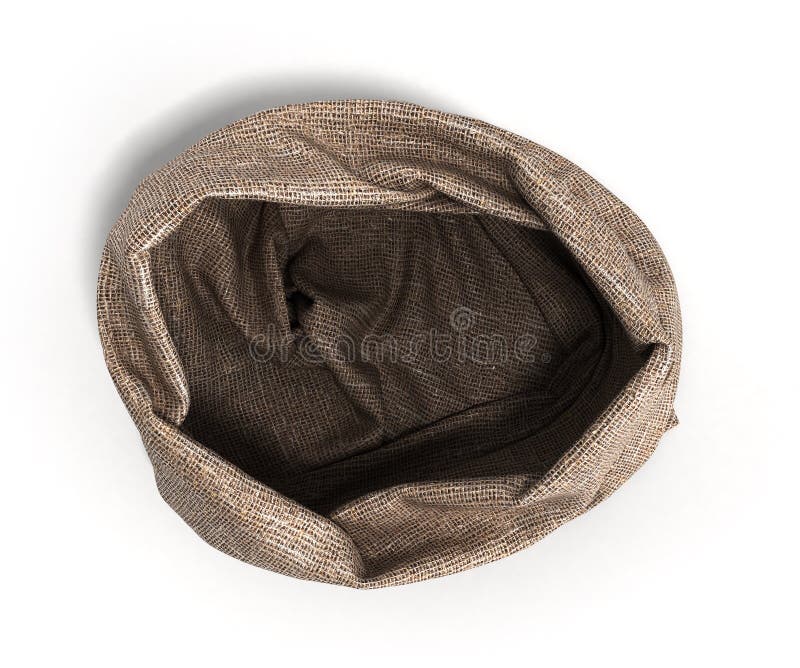 Empty Open Cloth Bag Top 3d Illustration Isolated on White Stock ...