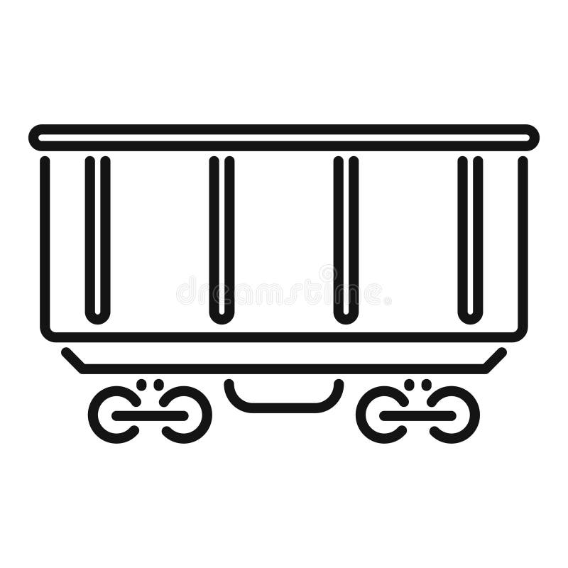Empty Open Freight Wagon Delivering Cargo Railway Transportation Icon ...