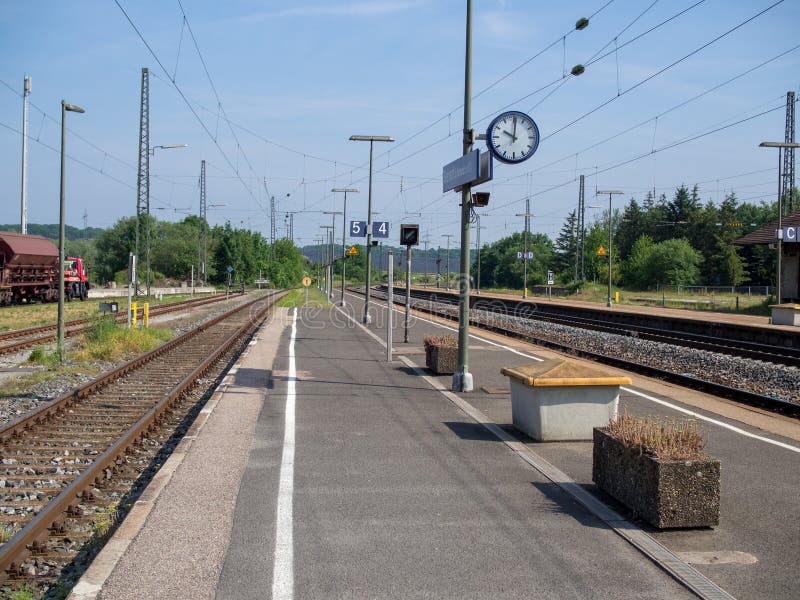 Empty Open German Train Platform Stock Image - Image of simplicity ...