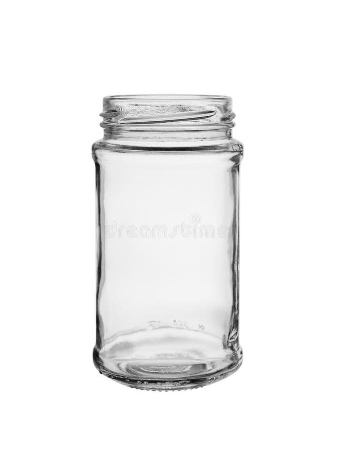 Empty Open Glass Food Jar Isolated on White Background Stock Photo ...