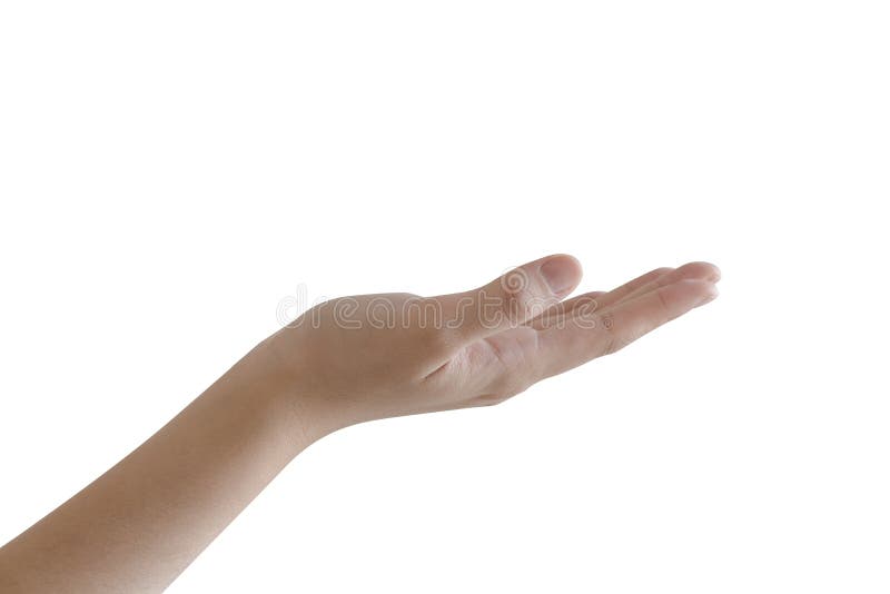 Empty Open Hand Isolated on White Background Stock Photo - Image of ...