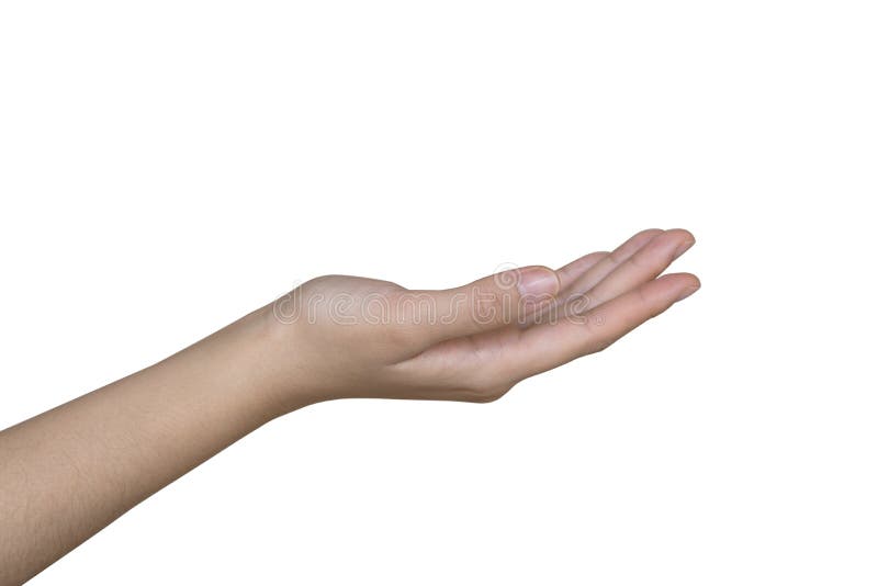 Empty Open Hand Isolated on White Background Stock Image - Image of ...