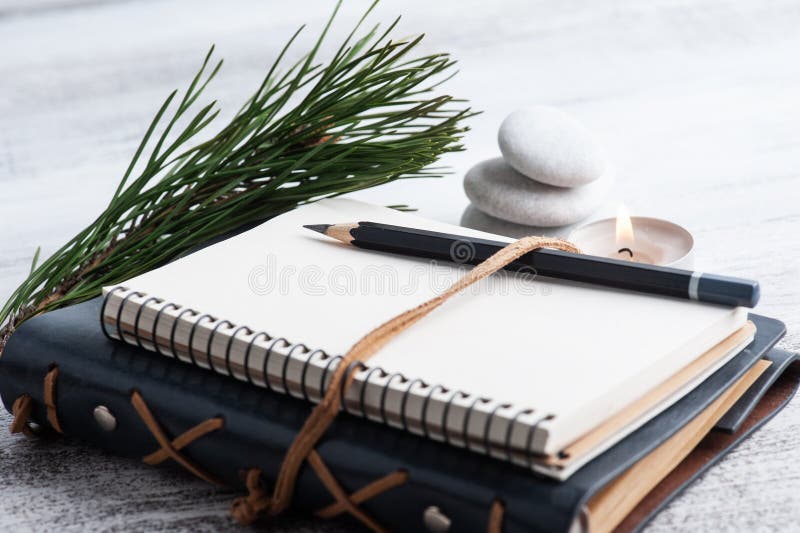 Open Notebook, Dream Catcher and Heart Stock Photo - Image of copy ...