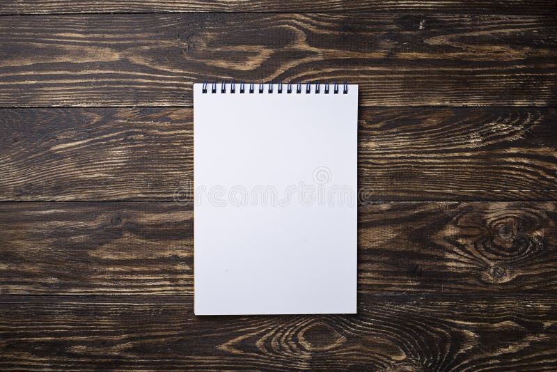 Empty Open Notebook on Wooden Background Stock Photo - Image of paper ...