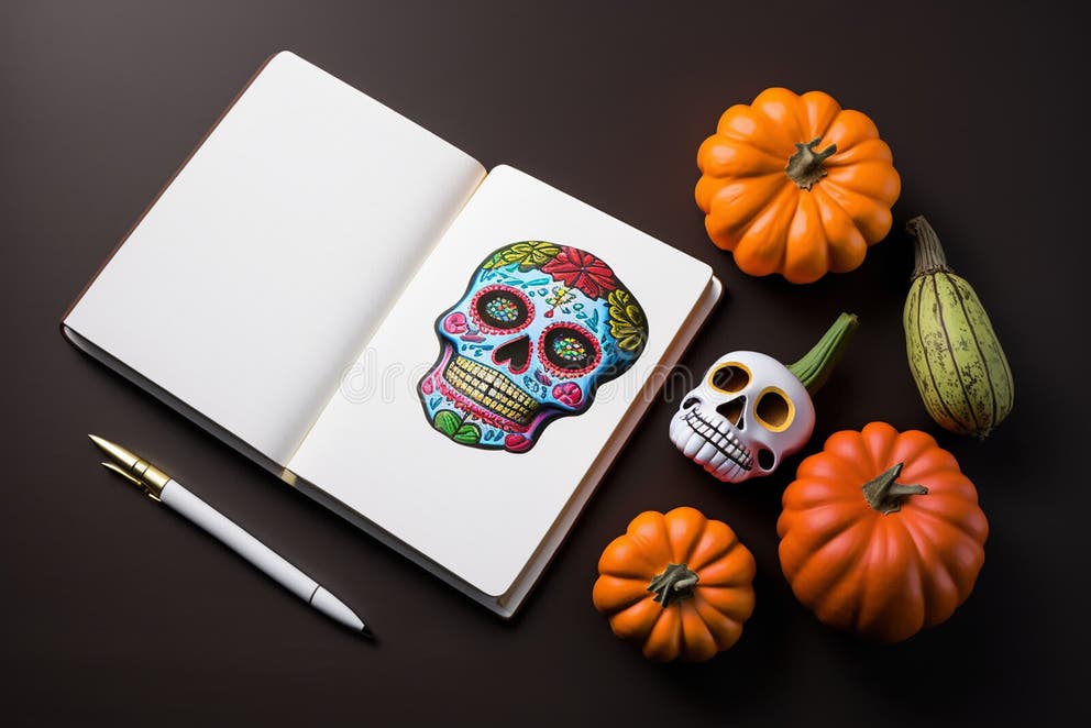 Empty Open Notepad, Copyspace, Mexican Vibrant, Black Background, Cinco ...