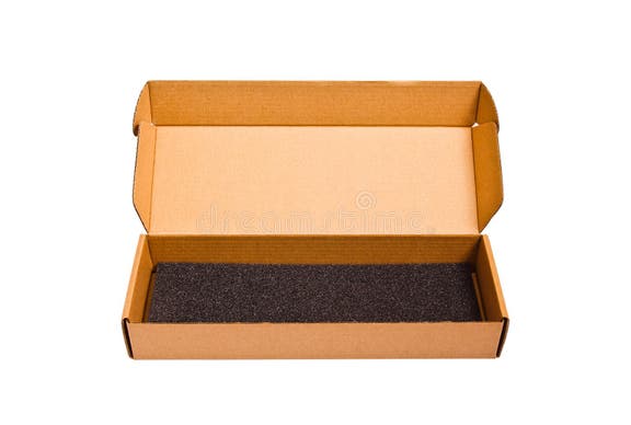 Empty Open Paper Box Isolated on White Stock Image - Image of gift ...