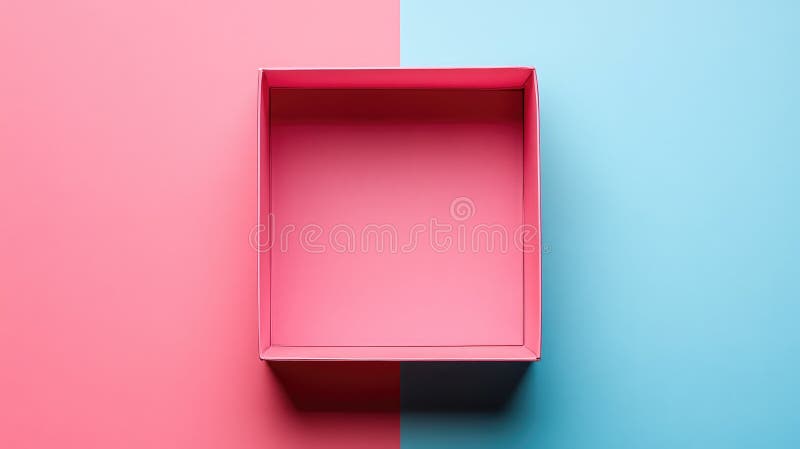 Empty Open Pink Box on Two-Tone Background - Minimalist Design for ...