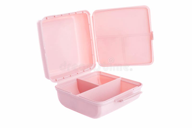Empty Open Pink Plastic Lunch Box Stock Photo - Image of empty, launch ...