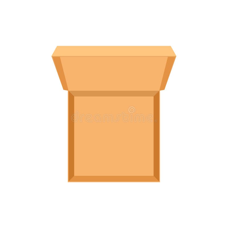 Empty Open Pizza Box. Top View Icon Stock Vector - Illustration of ...