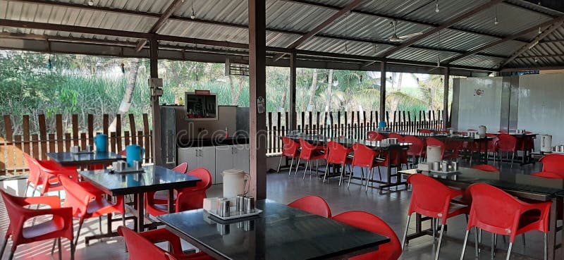An Empty Open Restaurant and Chairs Stock Image - Image of person ...