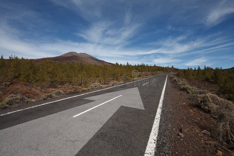 Empty Open Road with Arrow Pointing Toward Symbolizing New Beginnings ...