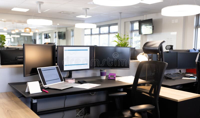 193 Empty Office Desks Computers Stock Photos - Free & Royalty-Free ...