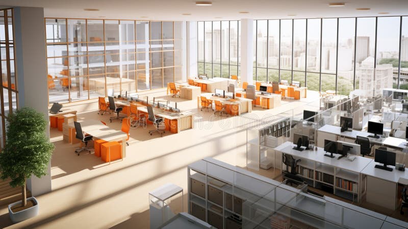 Empty Open Space Office. Generative Ai Stock Illustration ...