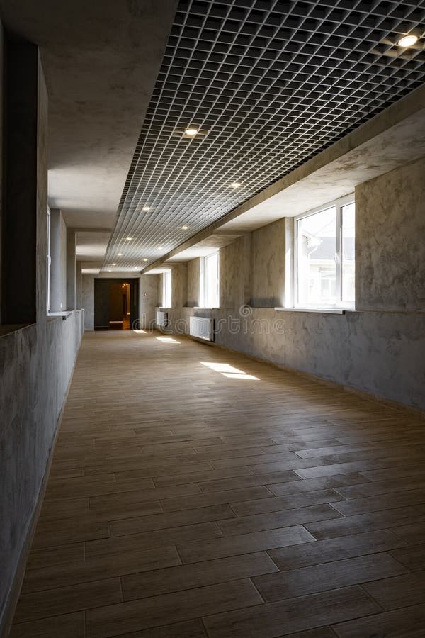 Empty Open Space Office Room with Window Stock Photo - Image of ...