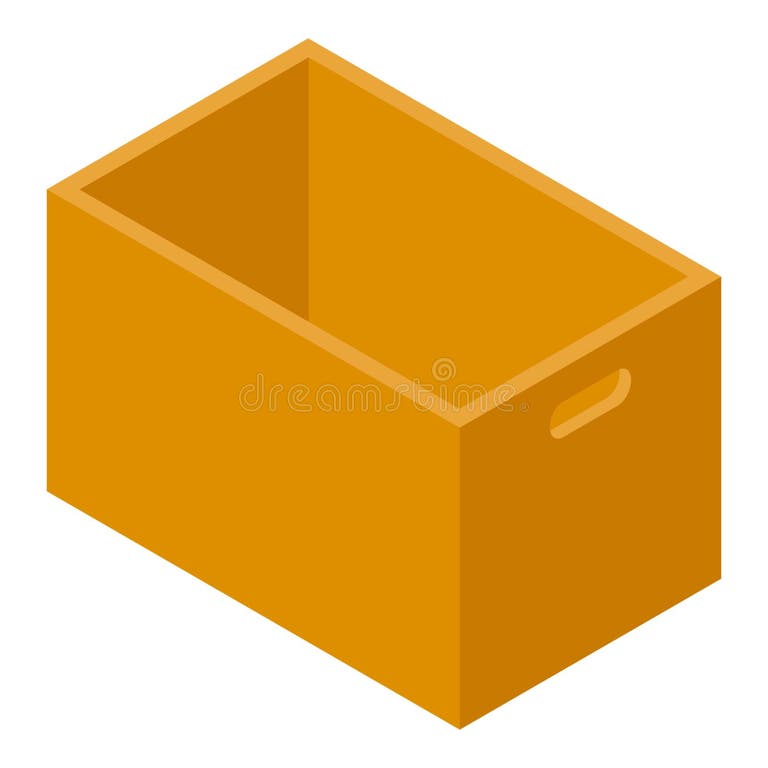 Empty Open Storage Box Isometric View Stock Illustration - Illustration ...