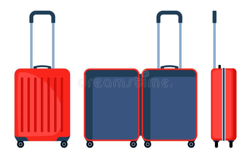 Empty Open Suitcase, Travel Concept. Empty and Closed Modern Wheeled ...